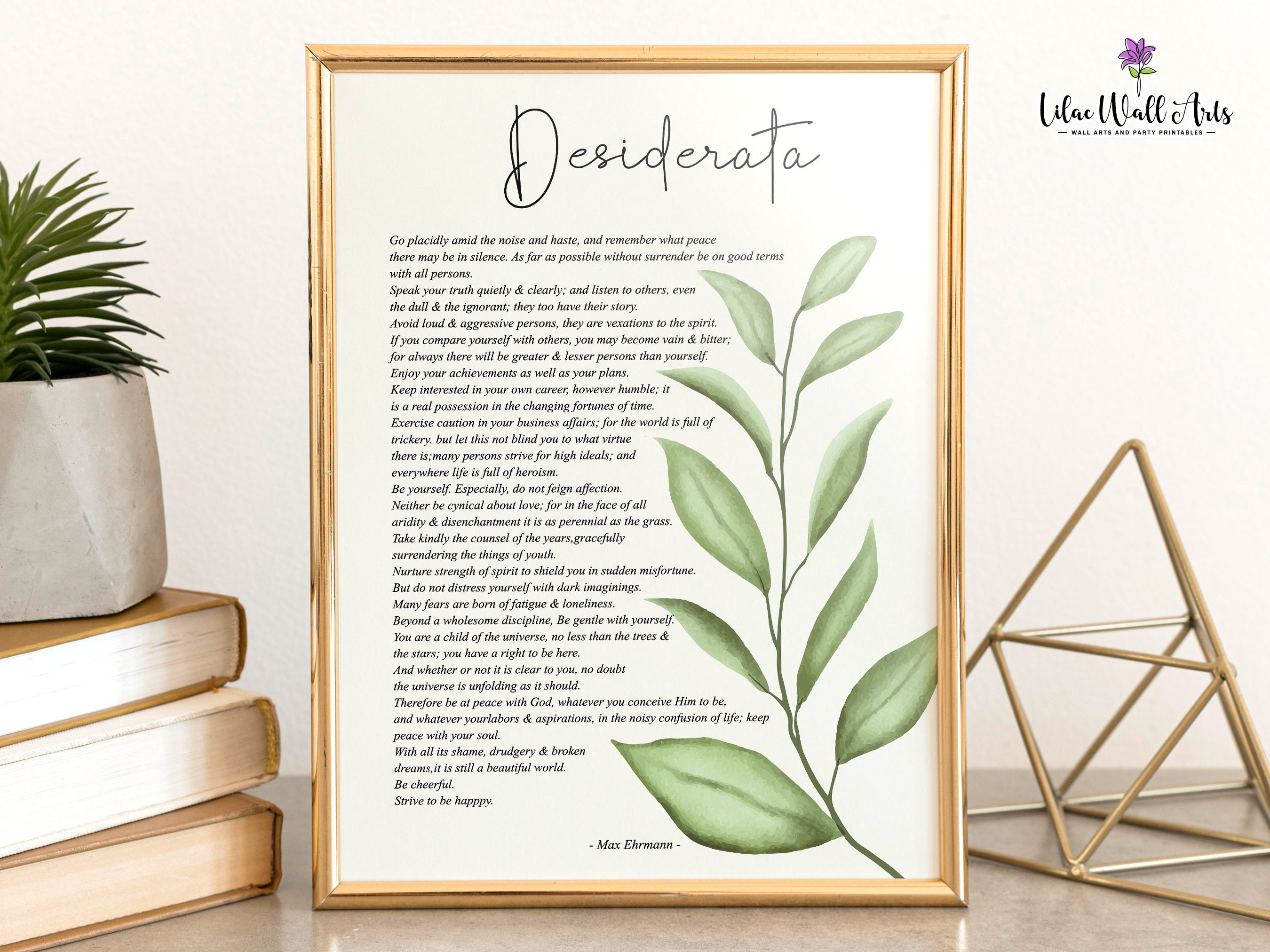 Sage Green Eucalyptus Desiderata Poem Max Ehrmann Poem - Etsy