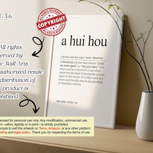 A Hui Hou Definition Print: Hawaiian Wall Art (digital Download) - Etsy