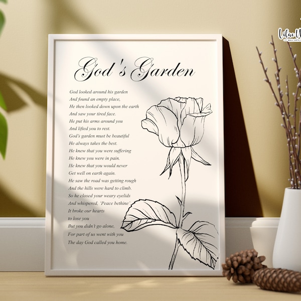Gods Garden Funeral Card - Etsy
