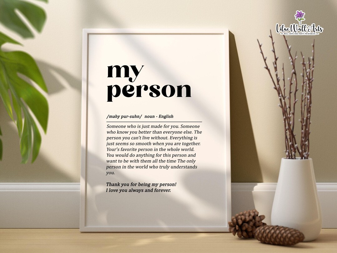 My Person Definition Print You're My Person Best Friend Gift Sister ...