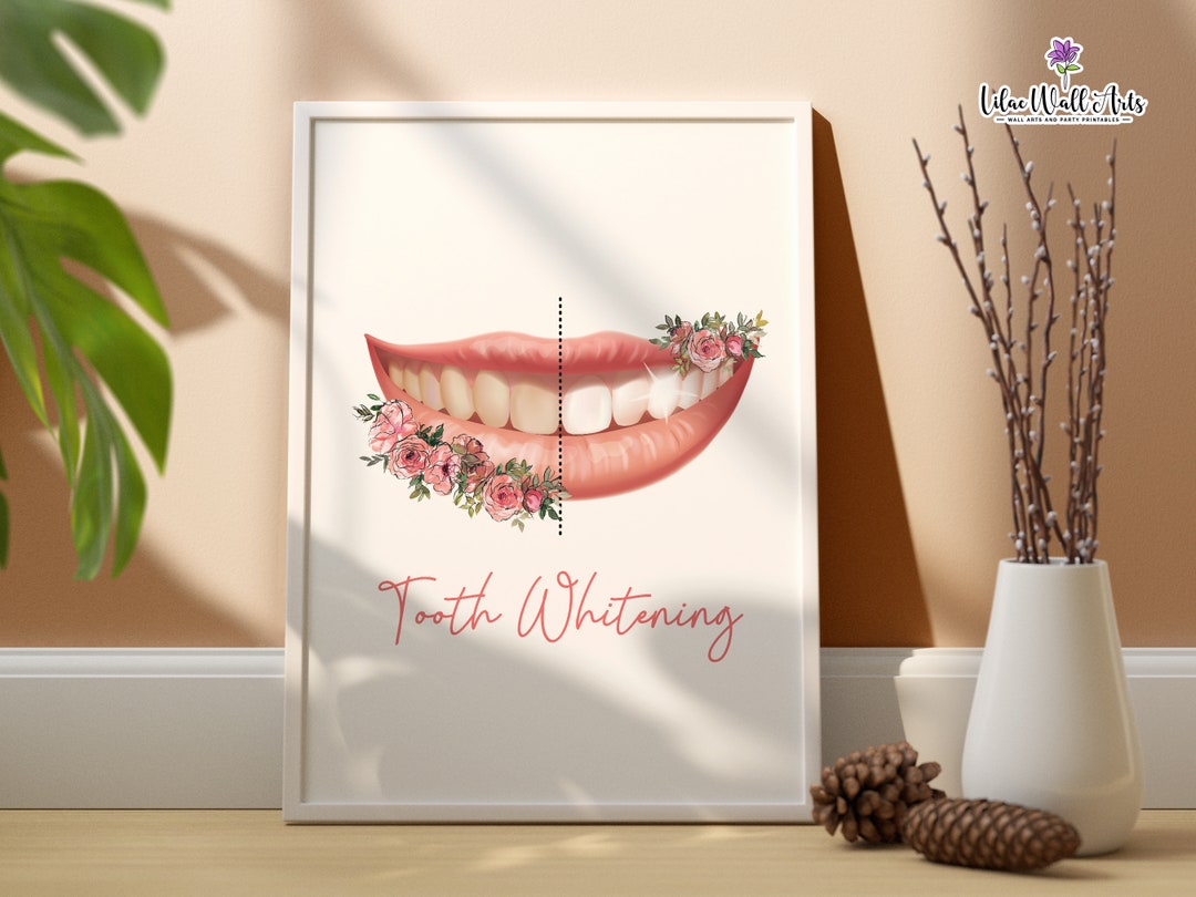 Tooth Whitening Poster: Floral Dental Art (digital Download) - Etsy