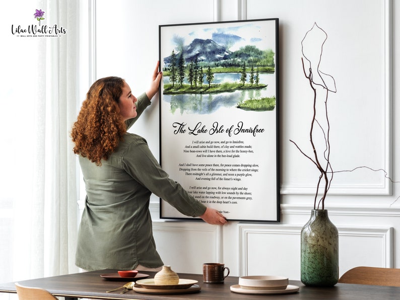 The Lake Isle of Innisfree Poem Poster W B Yeats Literary - Etsy