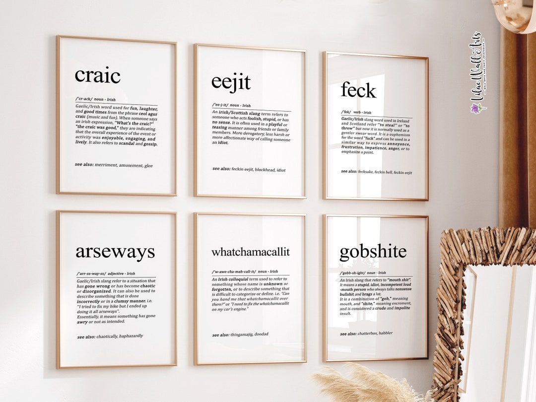 Set of 6 Irish Prints, Ireland Prints, Irish Decor Gaeilge, Gaelic Gift ...