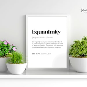 Equanimity Definition Print: Dictionary Wall Art (digital Download) - Etsy