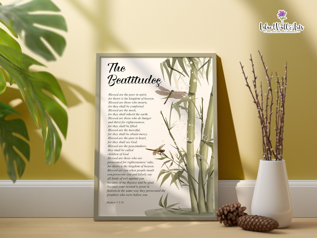 The Beatitudes Matthew 5 Bible Quotes Christian Poster - Etsy