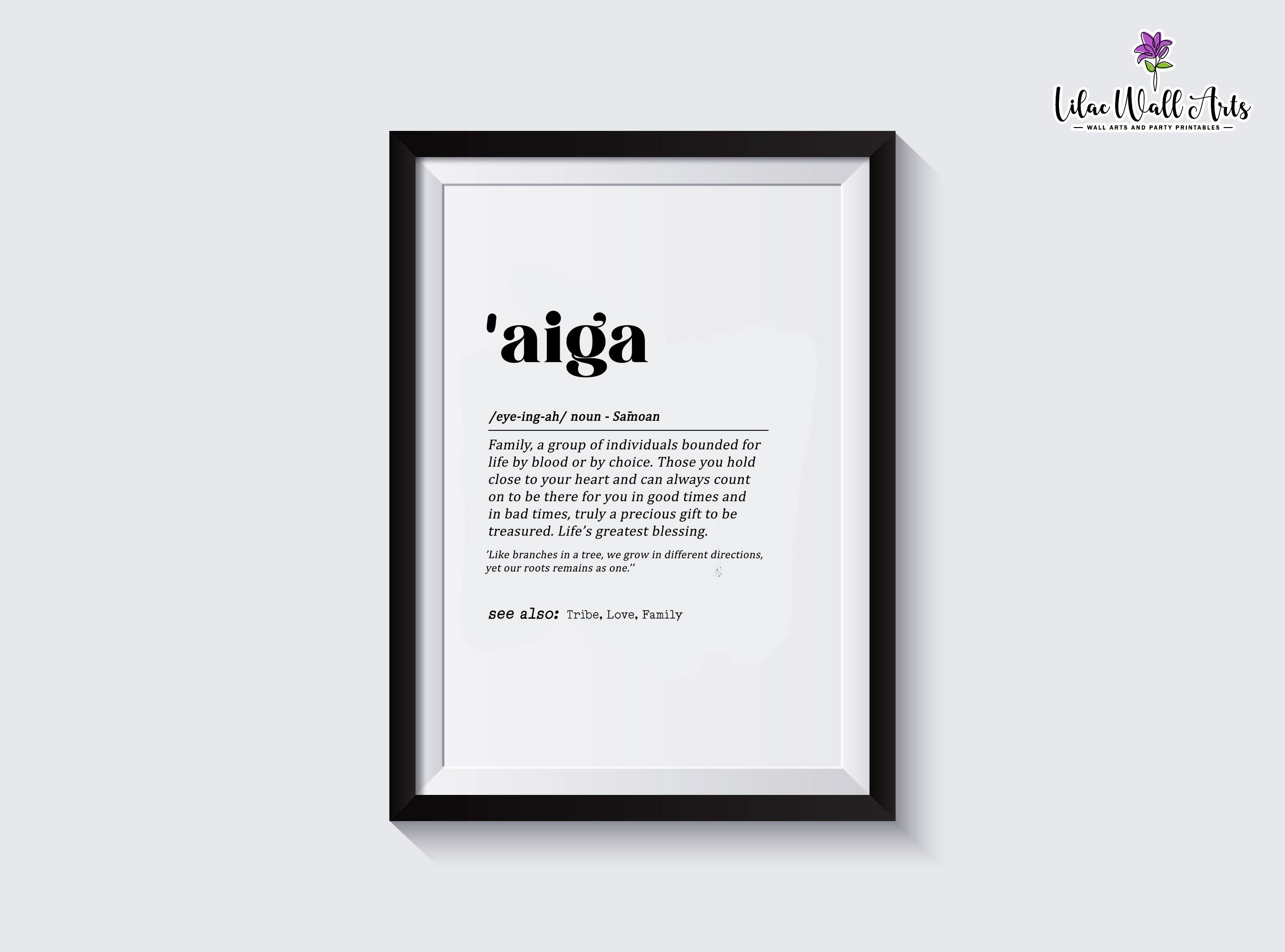 Samoan Aiga Definition Family Wall Art Aiga Definition - Etsy Australia
