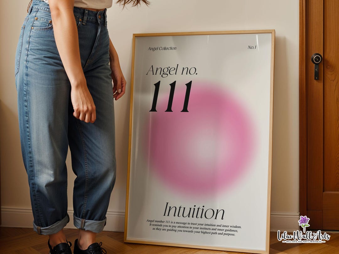 Angel Number 111 Print: Intuition Aura Wall Art, Numerology Art ...