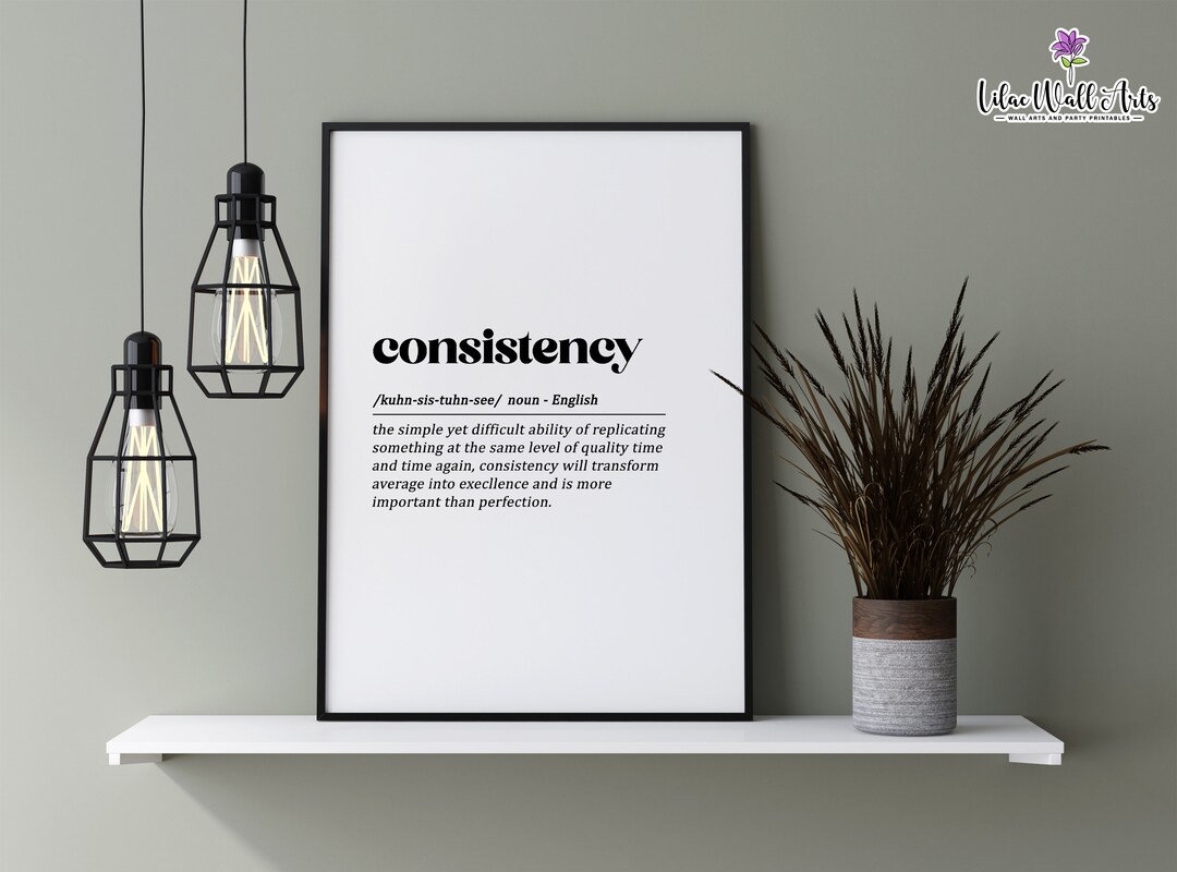 Consistency Definition Print | Office Wall Art |home Office Décor ...
