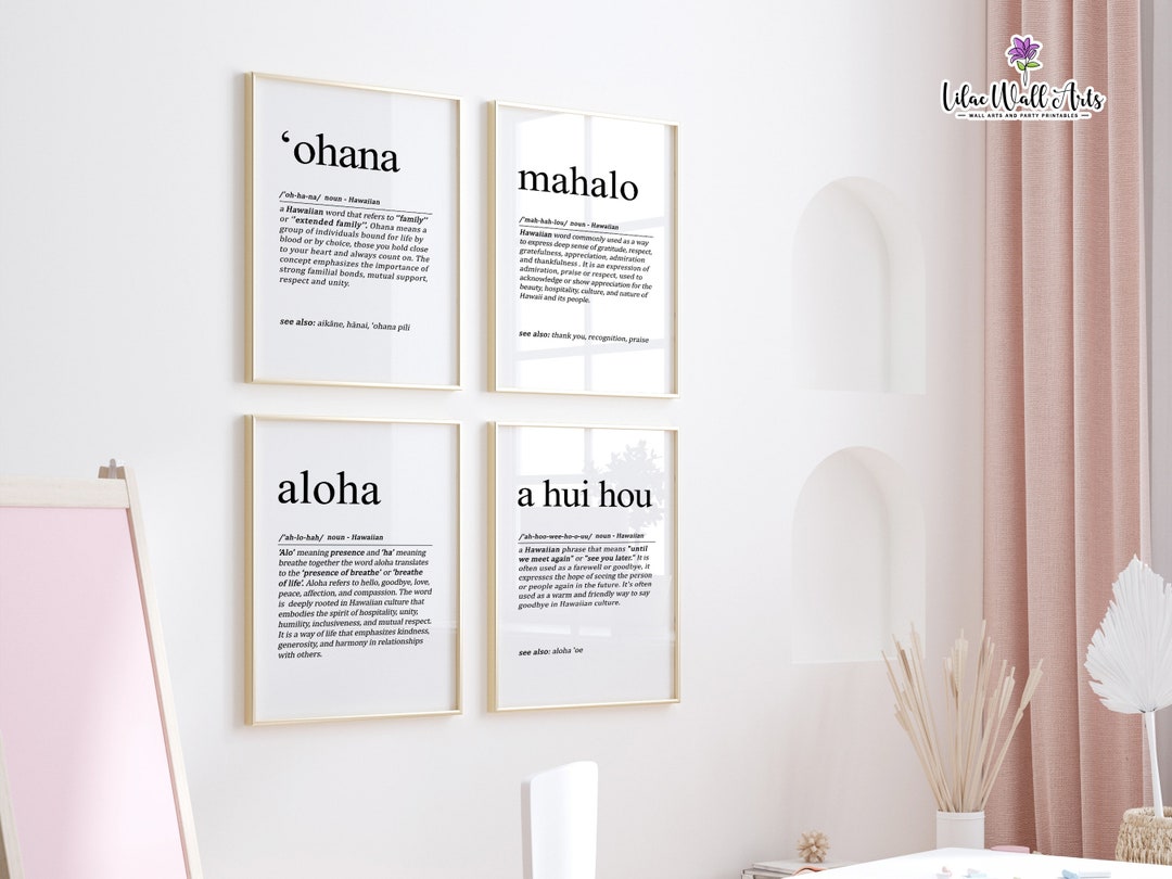 Hawaiian Art Prints: Aloha, Ohana, Mahalo, A Hui Hou, Hawaii Décor ...