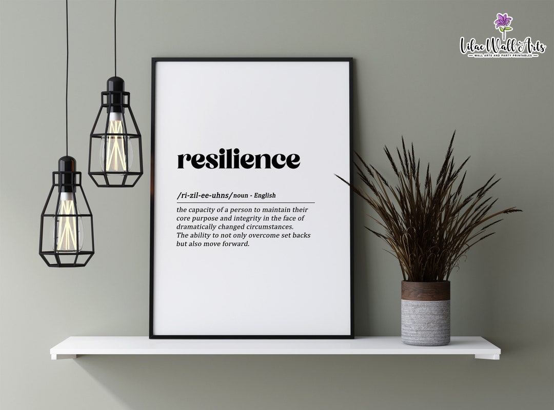 Resilience Definition Print Motivational Prints Dictionary Art Office ...