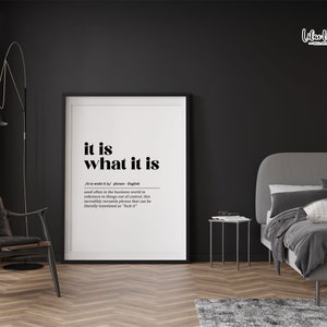 It is What It is Definition Print | Printable Wall Art | Definition ...
