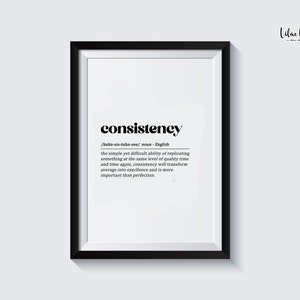 Consistency Definition Print | Office Wall Art |home Office Décor ...