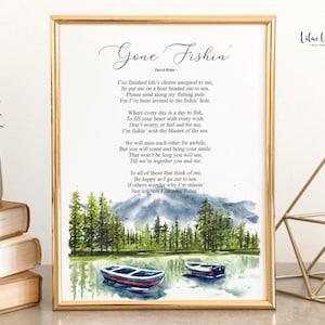 Gone Fishing Poem, Remembrance Gift, Grief Gift, Memorial, Bereavement ...
