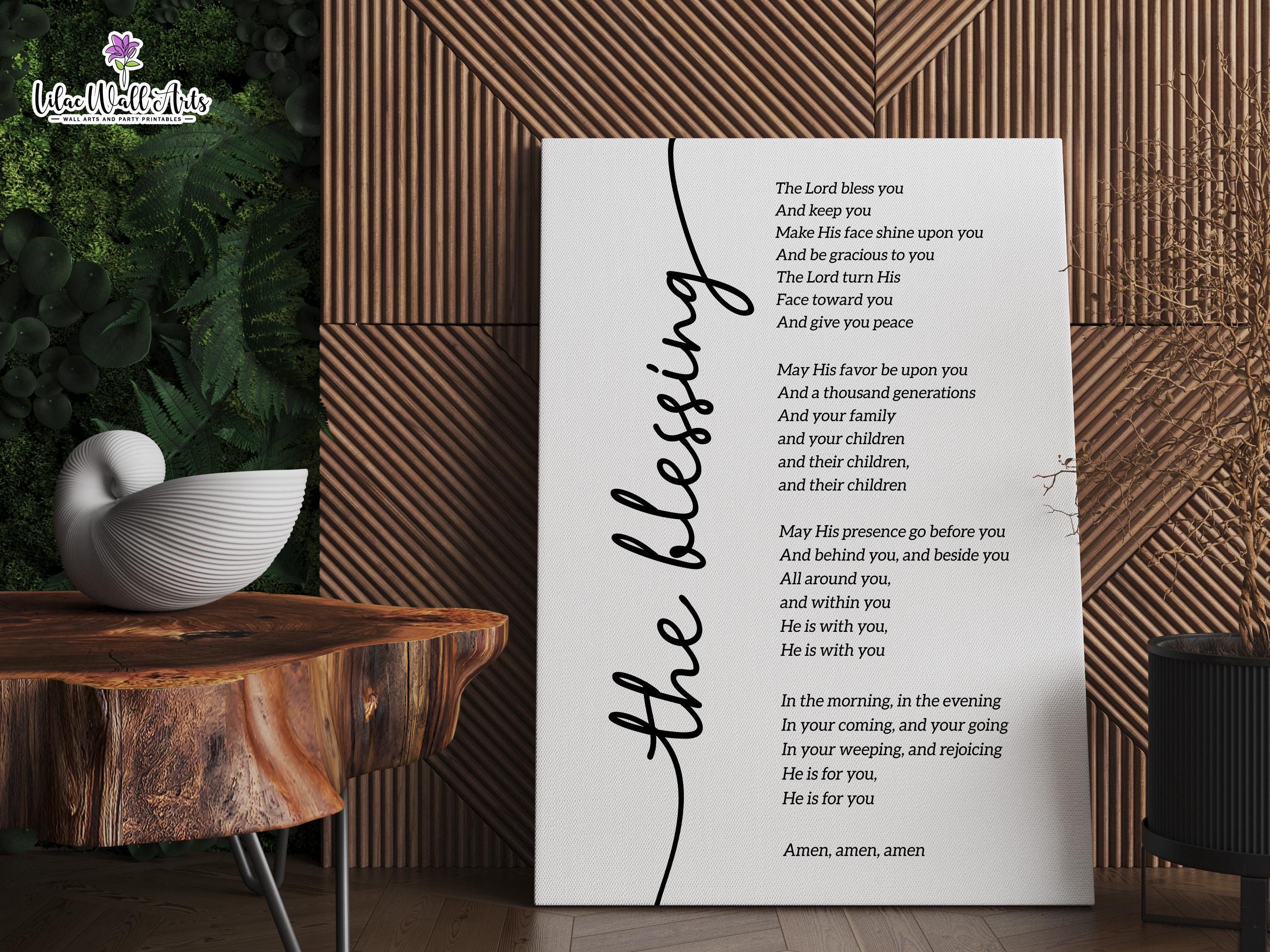 The Blessing Song Lyrics Wall Art: Minimalist Christian Home Decor ...