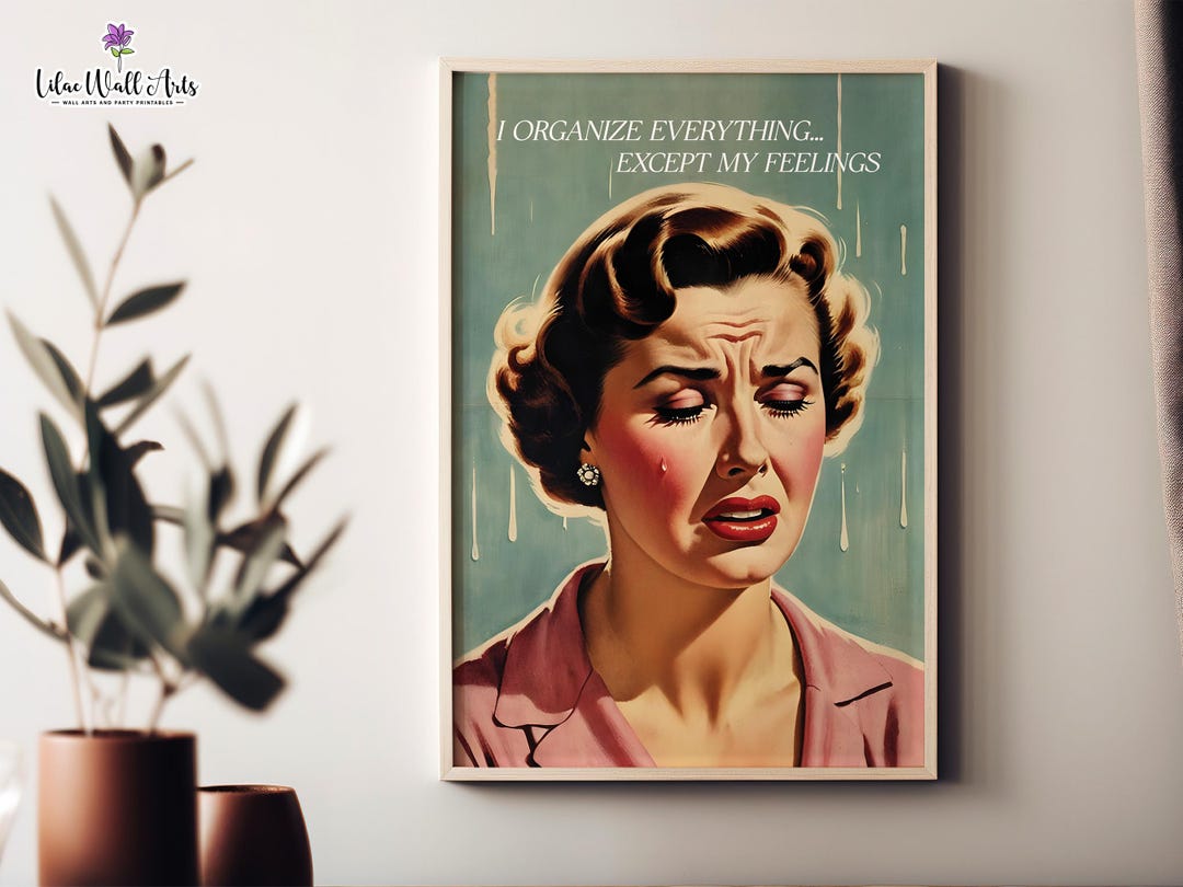 Retro Woman Poster: Housewife Art, Funny 70s Decor (digital Download ...