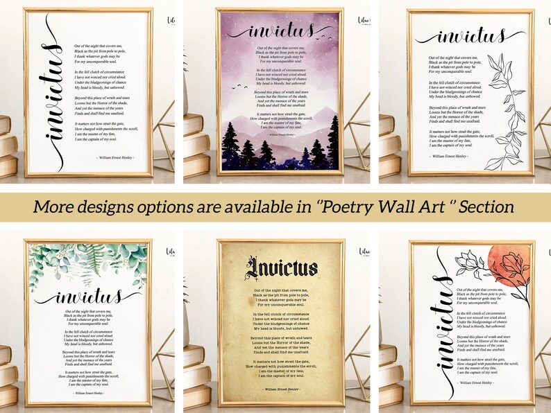 Invictus Poem Print Invictus Art Print Poetry Poster - Etsy