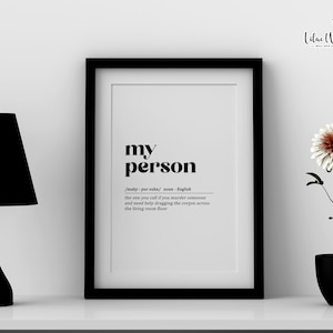 My Person Definition Print You're My Person Best - Etsy
