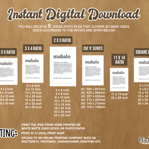 Mahalo Definition Print: Hawaiian Wall Art, Gratitude Art (digital ...
