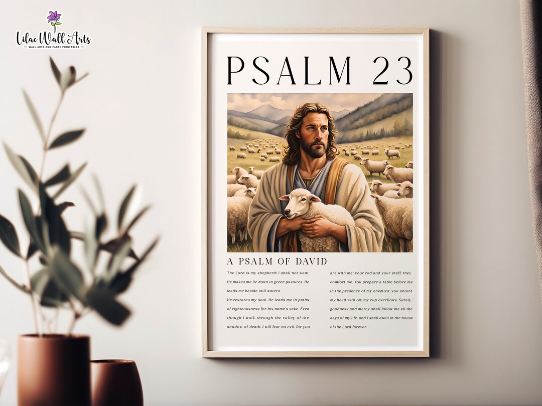 Psalm 23 Poster: Lord is My Shepherd, Modern Bible Verse Wall Art ...