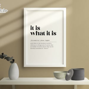 It is What It is Definition Print | Printable Wall Art | Definition ...