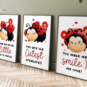 Set of 6 Ladybug Print Set Ladybug Decor Nursery Decor Girl - Etsy