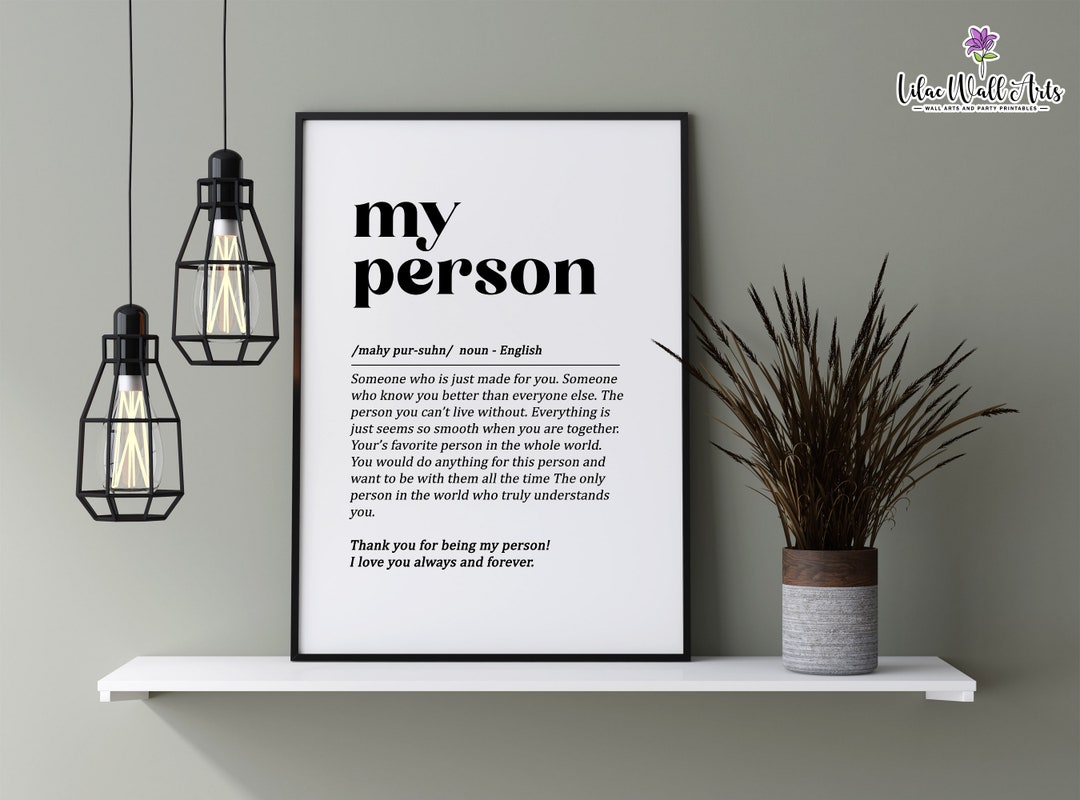 My Person Definition Print You're My Person Best Friend Gift Sister ...
