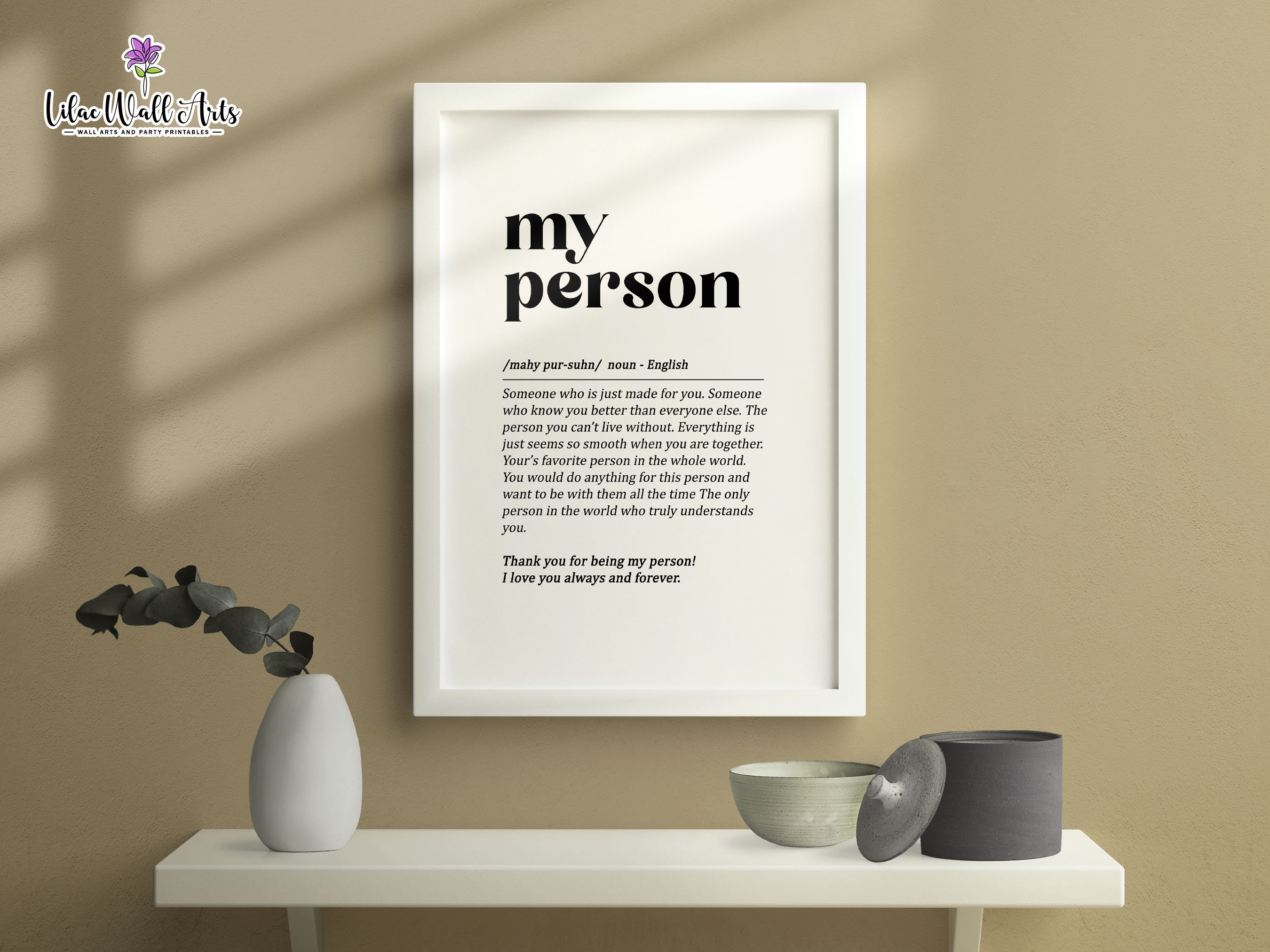 My Person Definition Print You're My Person Best - Etsy