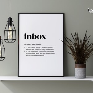 Inbox Definition Print Office Wall Art Definition Print Home Office ...