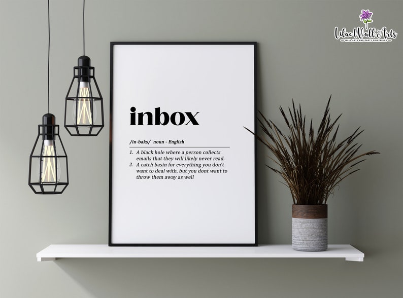 Inbox Definition Print Office Wall Art Definition Print - Etsy