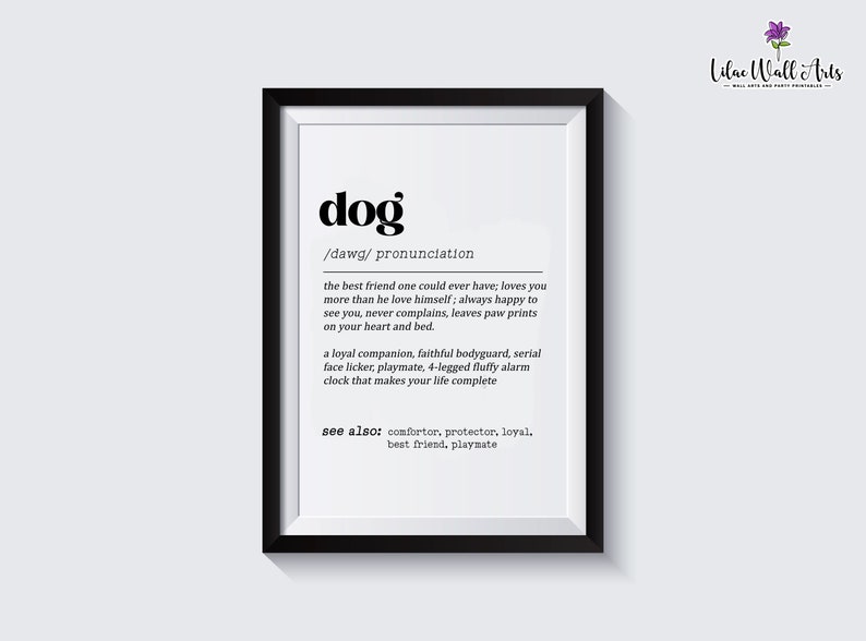 Dog Definition Print Dog Funny Print Dog Printable Dog - Etsy