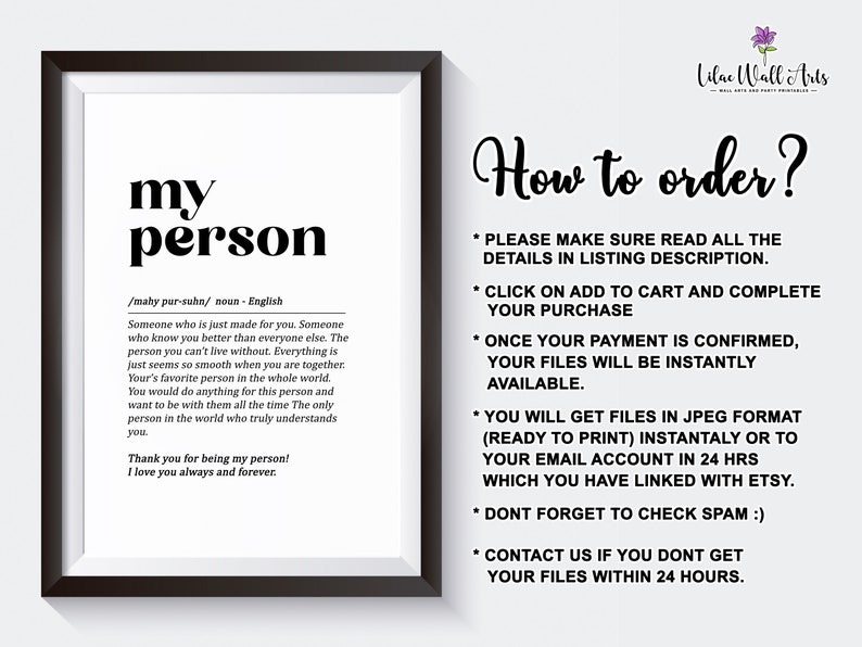 My Person Definition Print You're My Person Best - Etsy