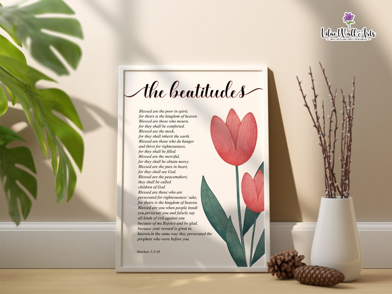 The Beatitudes Matthew 5 Printable Bible Verse Print - Etsy
