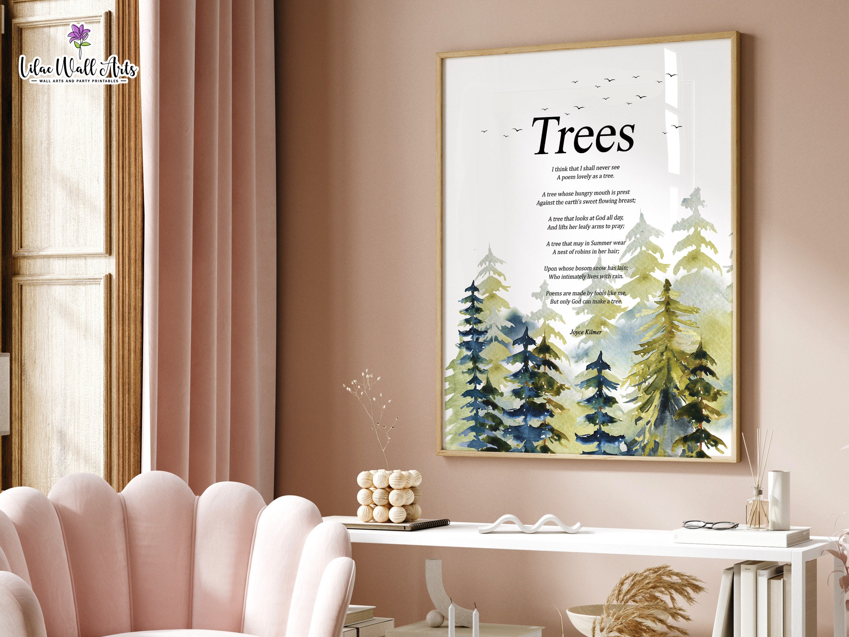 Joyce Kilmer 'trees' Poem Print: Poetry Poster, Nature Quote Art ...