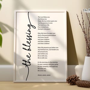 The Blessing Song Lyrics Wall Art: Minimalist Christian Home Decor ...