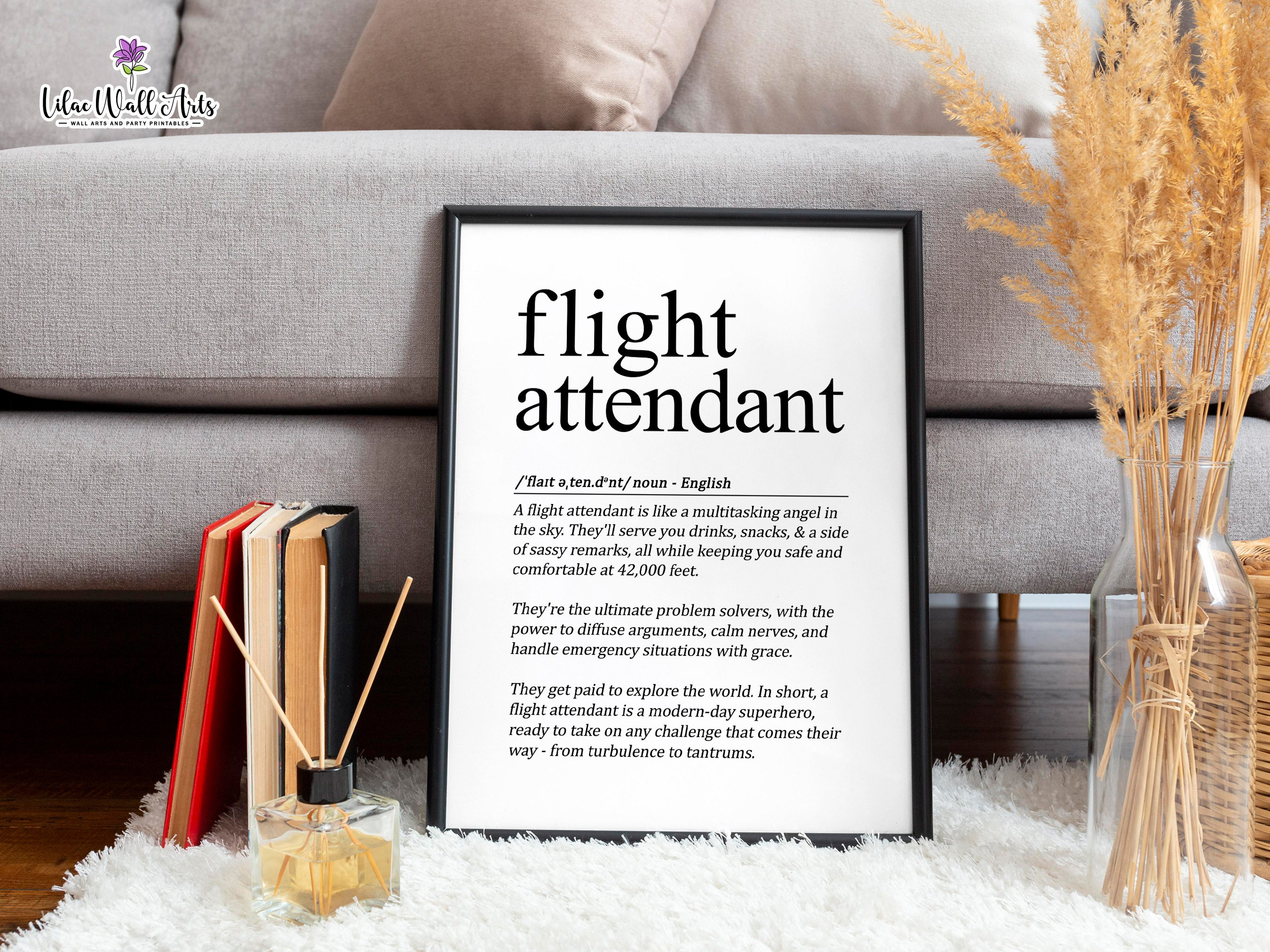 Flight Attendant Definition Print: Cabin Crew Gift (digital Download ...