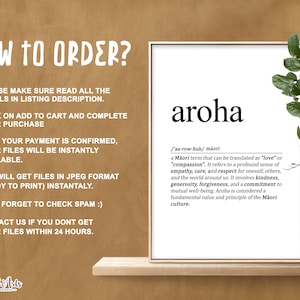 Aroha Maori Art Definition | Auckland New Zealand Print | Te Reo Maori ...