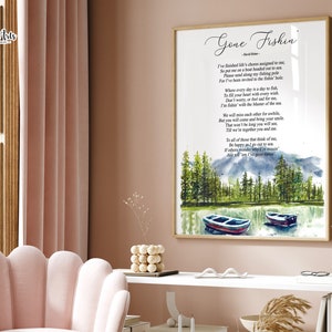 Gone Fishing Poem, Remembrance Gift, Grief Gift, Memorial, Bereavement ...