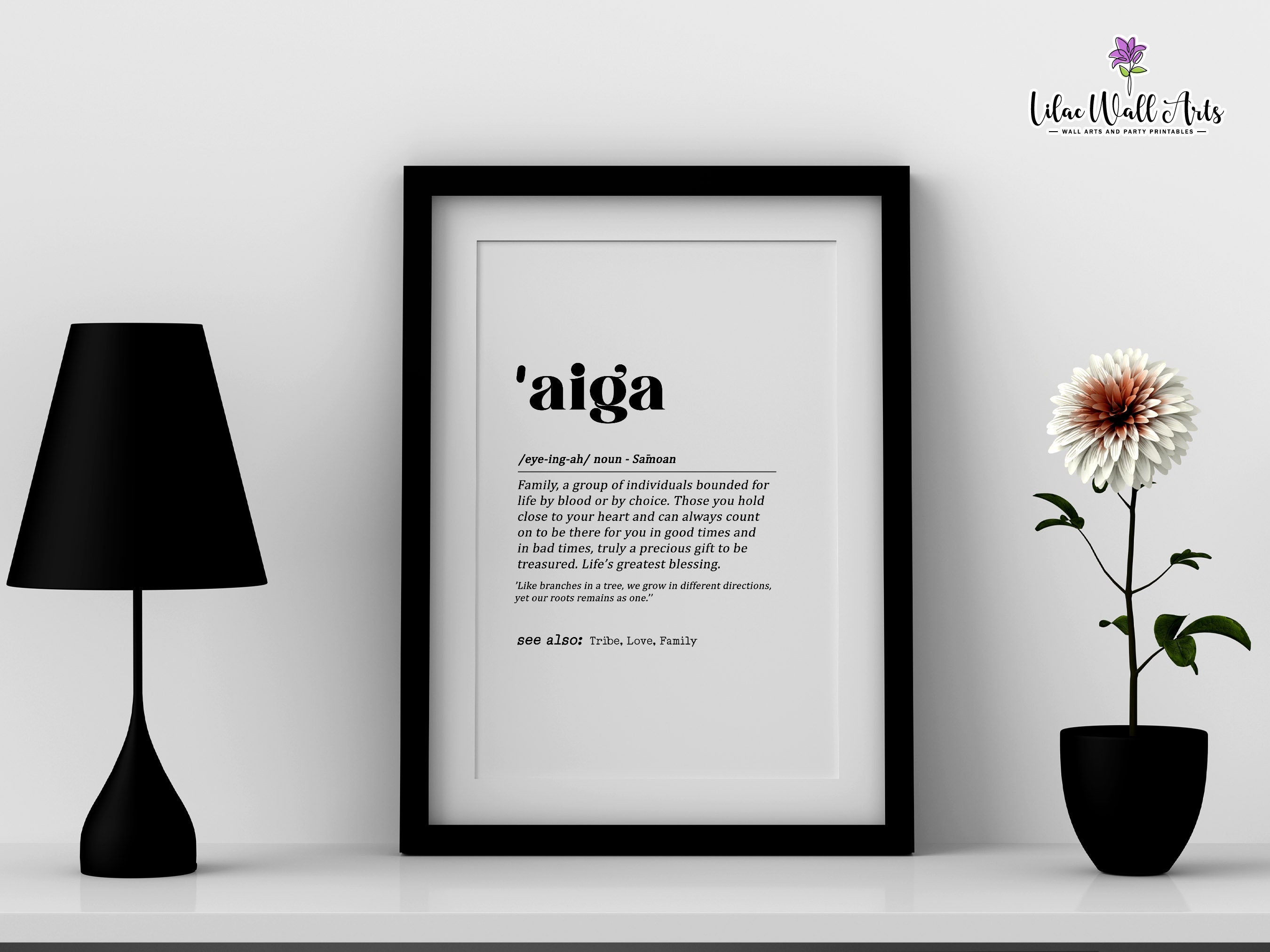Samoan Aiga Definition Print: Minimalist Family Wall Art (digital ...