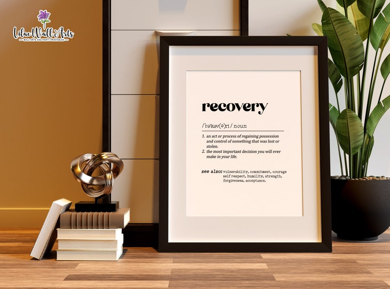 Recovery Definition Print Printable Wall Art Definition - Etsy