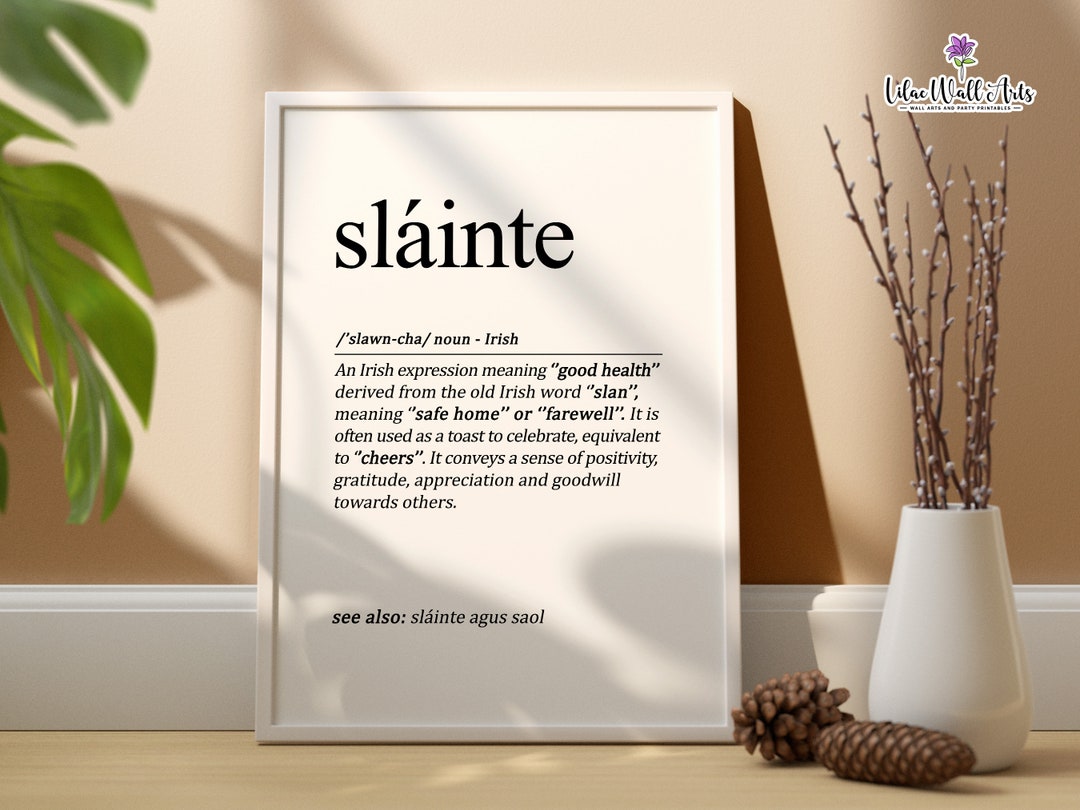 Slainte Definition Print, Irish Decor, Scotland Print, Irish Quotes ...