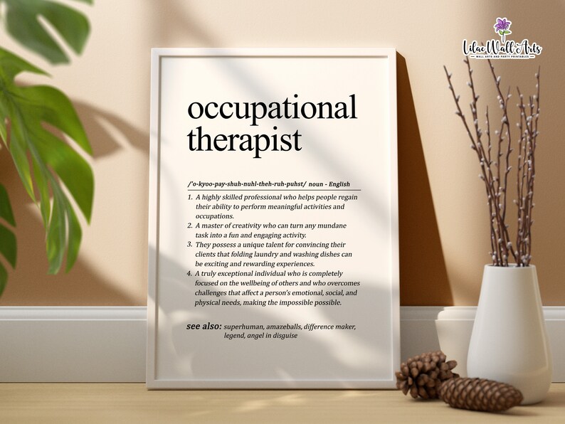 Occupational Therapist Definition Print Pediatric OT Nurse - Etsy