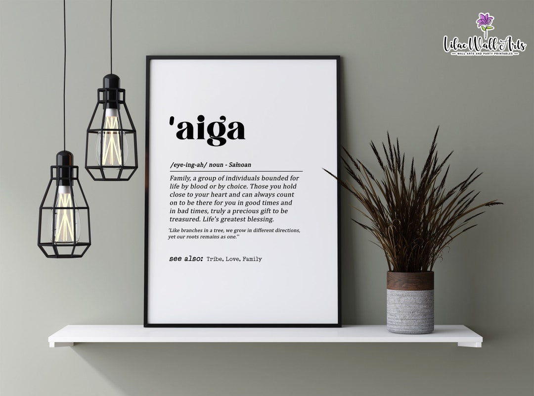 Samoan Aiga Definition Print: Minimalist Family Wall Art (digital ...