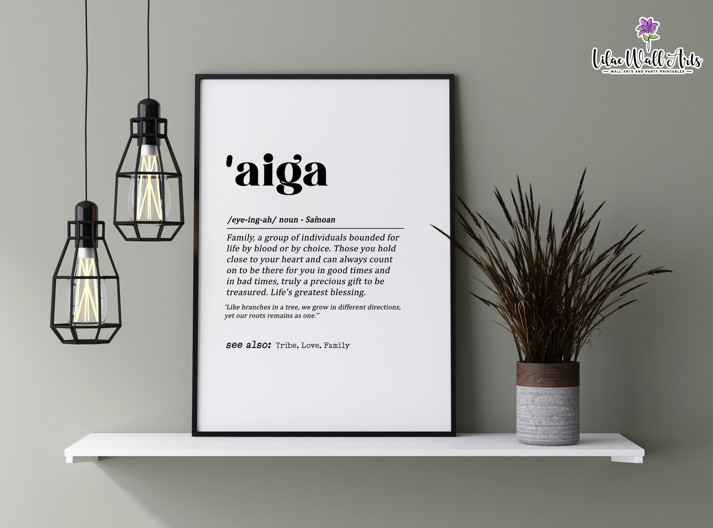 Samoan Aiga Definition Family Wall Art Aiga Definition - Etsy Australia