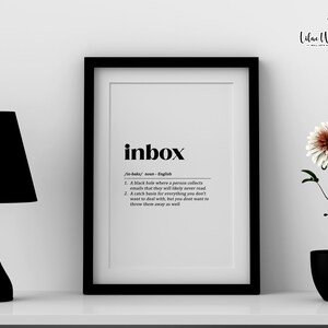 Inbox Definition Print Office Wall Art Definition Print Home Office ...