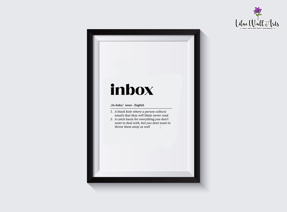 Inbox Definition Print Office Wall Art Definition Print - Etsy