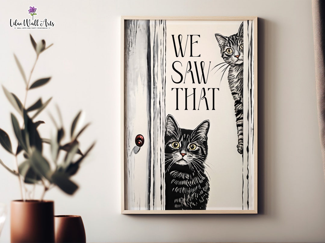 Cat Bathroom Art, Are You Pooping, Quirky Décor, Poop Wall Art, Animal ...