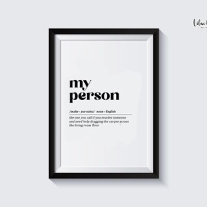 My Person Definition Print You're My Person Best - Etsy