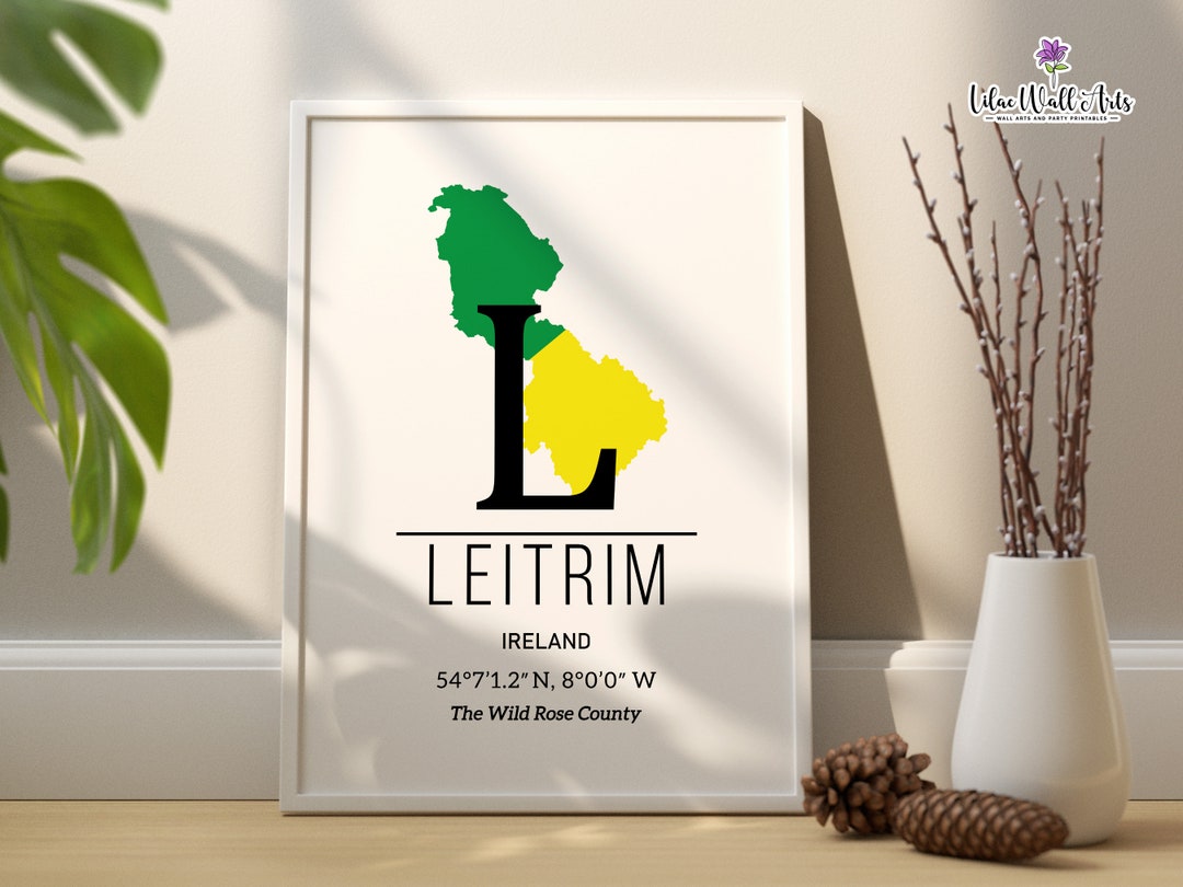 Leitrim Ireland Map Art Print: Celtic Irish Gift (digital Download) - Etsy
