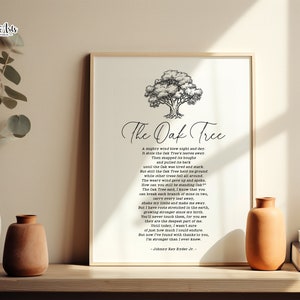 The Oak Tree Poem by Johnny Ray Ryder Jr, Botanical Wall Art, Oak Tree ...