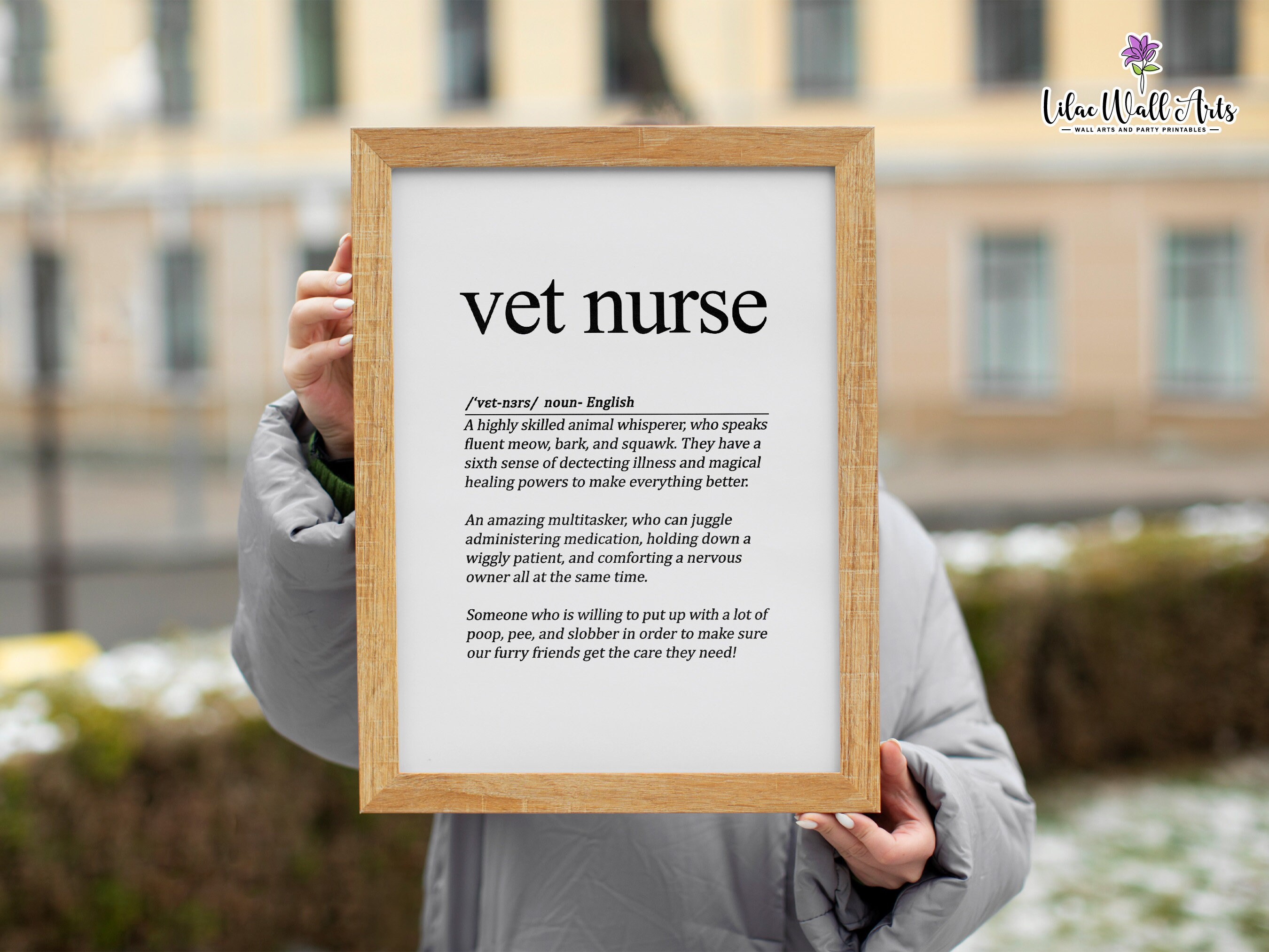Vet Nurse Definition Print: Humorous Veterinary Office Wall Art ...